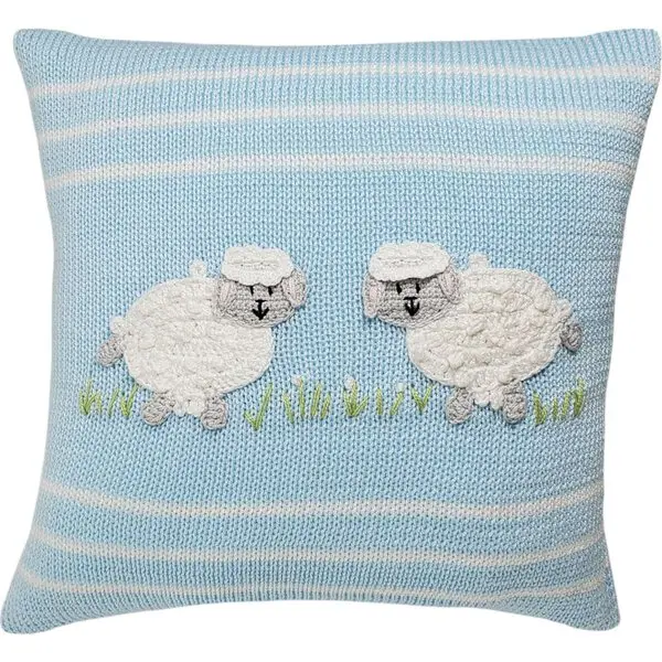 MELANGE COLLECTION 10" Lamb Throw Pillow - Blue