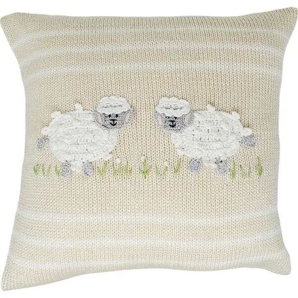 MELANGE COLLECTION 10" Lamb Throw Pillow - Ivory