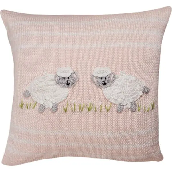 MELANGE COLLECTION 10" Lamb Throw Pillow - Pink