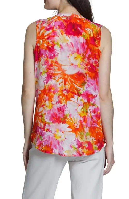 APNY Sleeveless Button-up Shirt - Pinkorange Multi