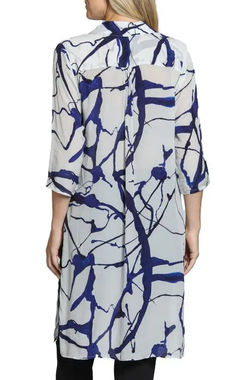 APNY Abstract Print Shirtdress - Navy Multi
