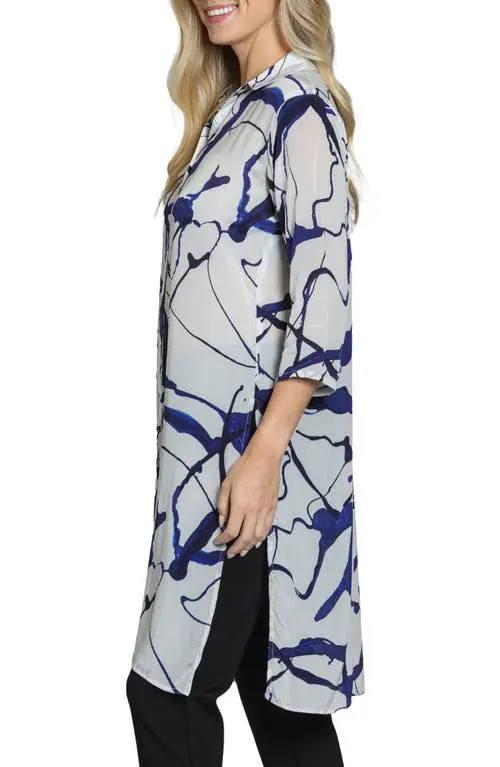 APNY Abstract Print Shirtdress - Navy Multi