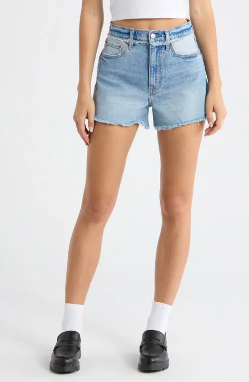 DAZE The Knockout High-waisted Denim Shorts - Starry