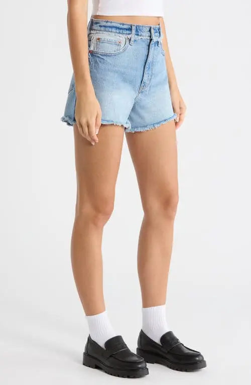 DAZE The Knockout High-waisted Denim Shorts - Starry