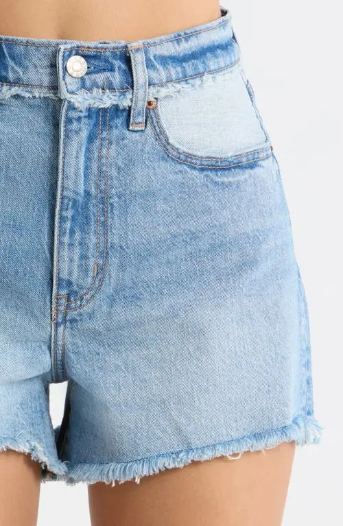 DAZE The Knockout High-waisted Denim Shorts - Starry