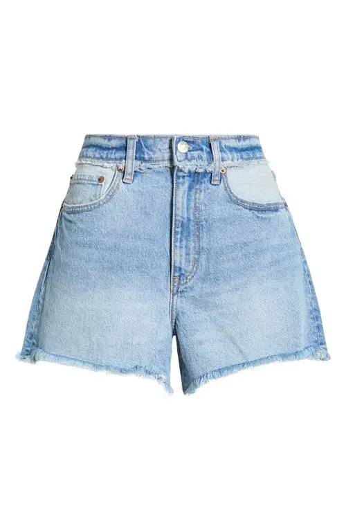 DAZE The Knockout High-waisted Denim Shorts - Starry