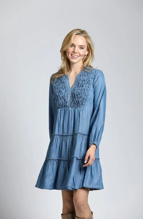 APNY Tiered Long Sleeve Dress
