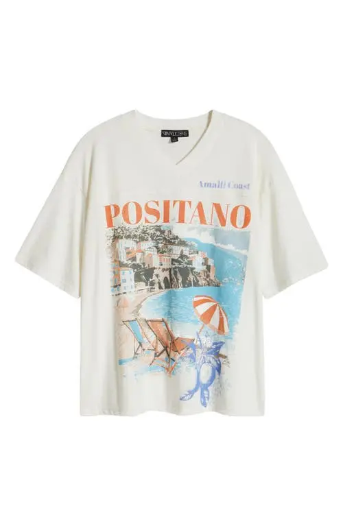 VINYL ICONS Positano V-neck Graphic T-shirt