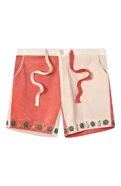 TOMBOLO Embroidered Cabana Shorts - Parchment/pink Adobe