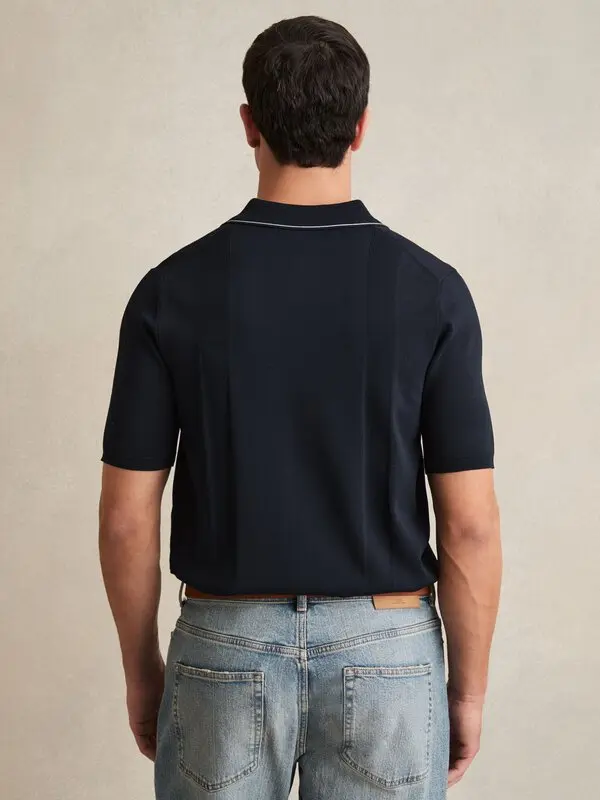REISS Dunwich Colourblock Tipped Knit Shirt