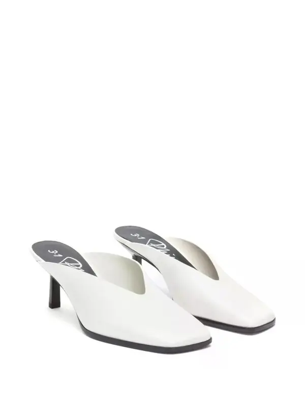 3.1 Phillip Lim 68mm Square-toe Mules - White