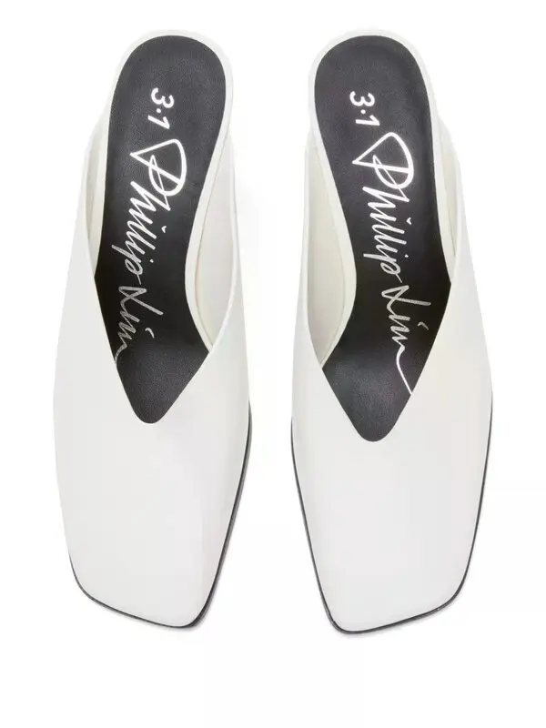 3.1 Phillip Lim 68mm Square-toe Mules - White