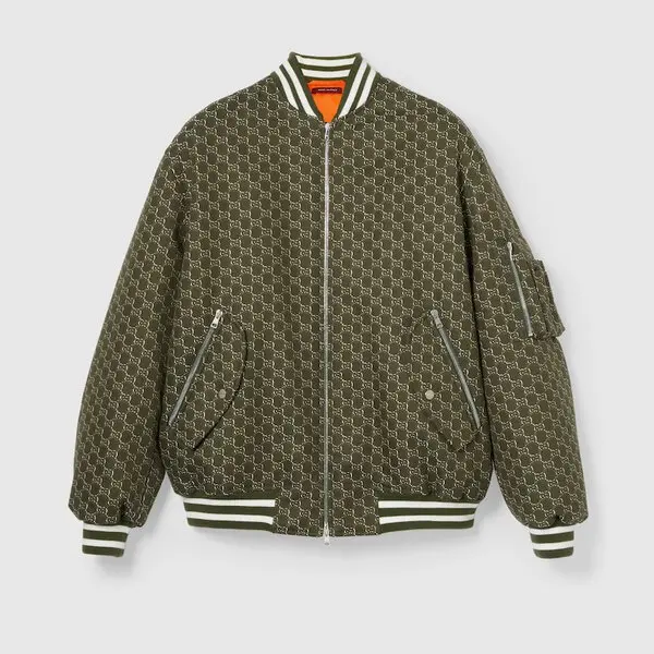 Gucci Cotton Jacquard Jacket With Gg Shadow