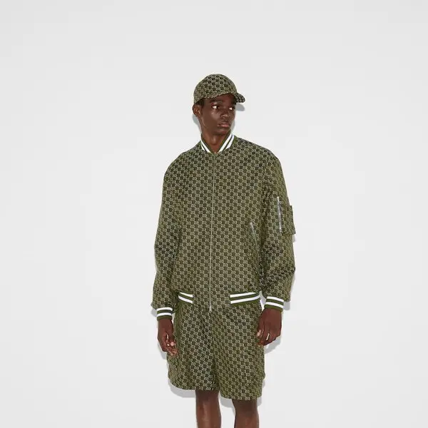 Gucci Cotton Jacquard Jacket With Gg Shadow