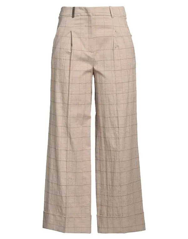 Peserico Wide-leg Glen Plaid Pants