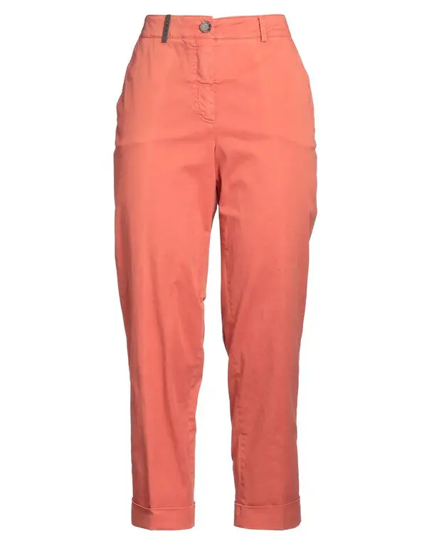 Peserico Cotton Elastane Tapered Pants - Orange