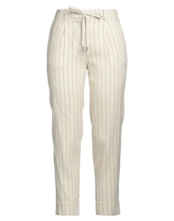 Peserico Tapered Linen, Viscose, And Cotton Pants With Stripes