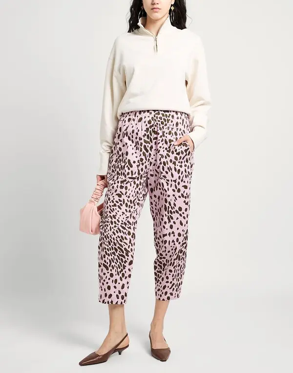 OTTOD'AME Tapered Animal Print Pants - Pink