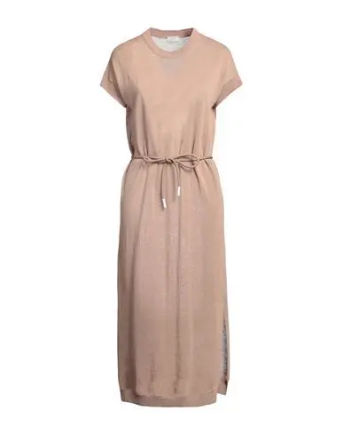 Peserico Midi-length Knit Dress - Camel