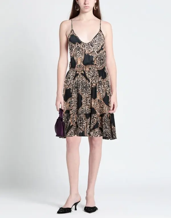 CHANGIT Mini Leopard-print Flared Dress