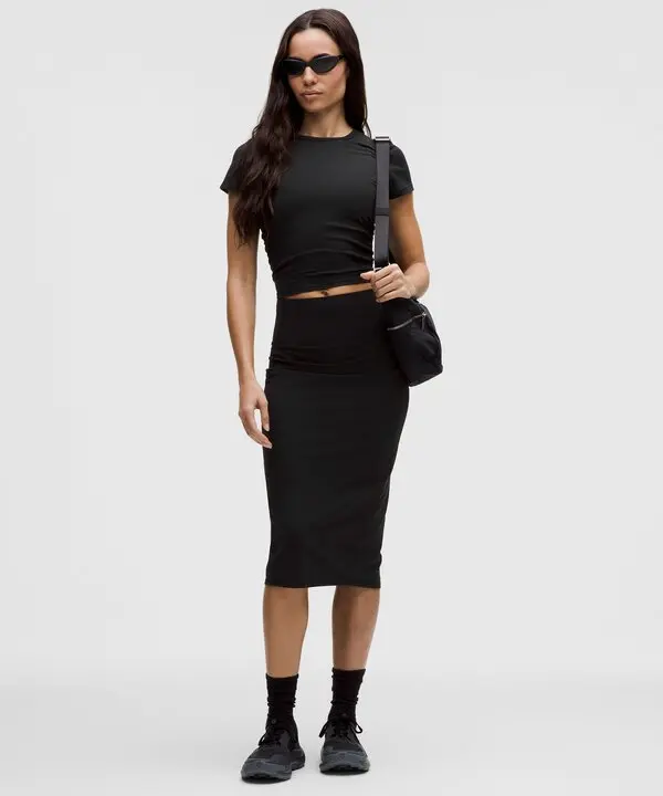 Lululemon Nulu Slim-fit High-rise Midi Skirt - Black