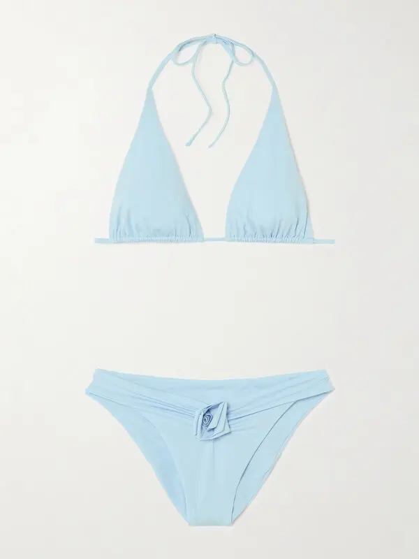 MAYGEL CORONEL Malanga Appliquéd Bikini - Blue