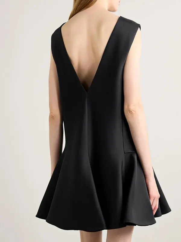 Khaite Mel Crepe Mini Fit & Flare Dress - Black - 40% Off | Editorialist