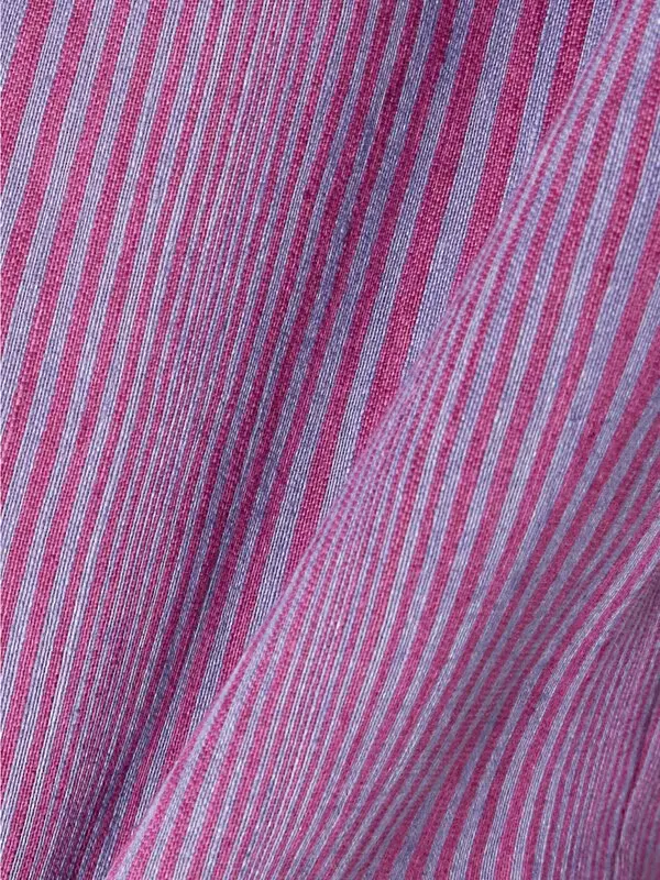 DESTREE Richard Striped Linen-blend Top - Purple