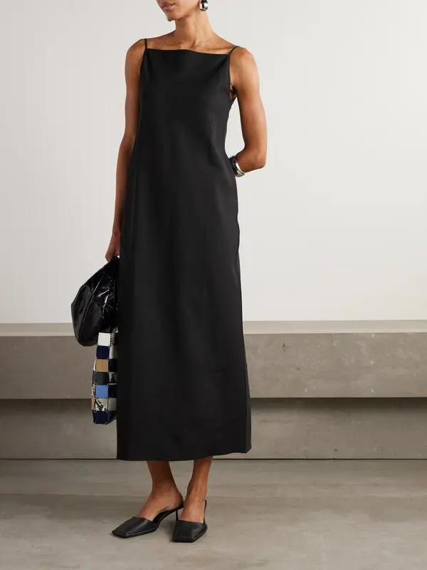 Another Tomorrow Hemp-blend Midi Dress