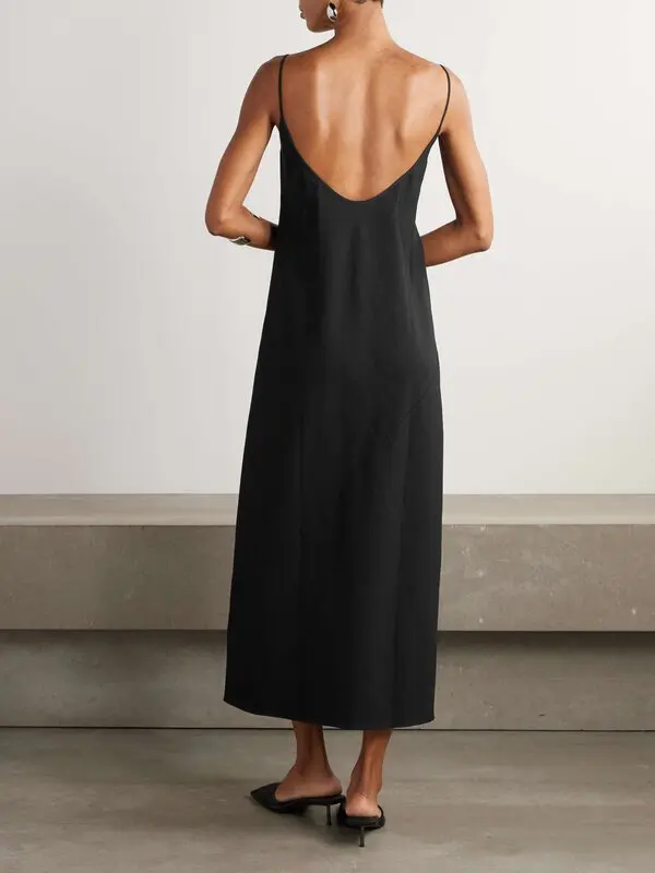 Another Tomorrow Hemp-blend Midi Dress
