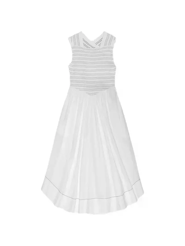 GANNI Square-neck Midi Dress - White