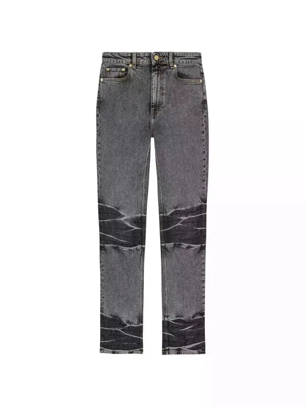 GANNI Whiskering-effect Straight-leg Jeans - Black