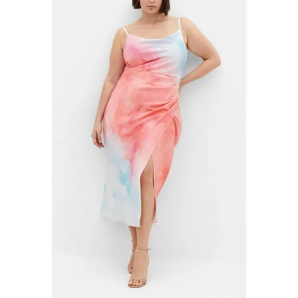 City Chic Print Evening Dress In Sunset Ombre - 60% Off | Editorialist
