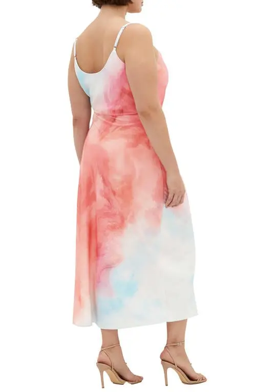 City Chic Print Evening Dress