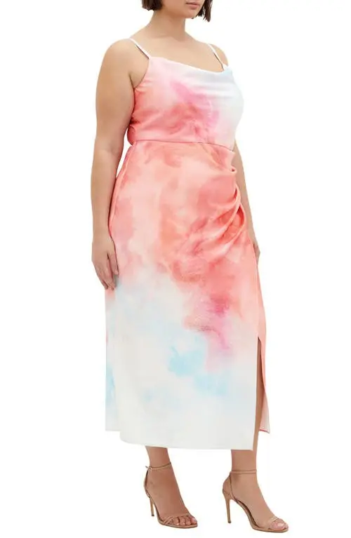 City Chic Print Evening Dress