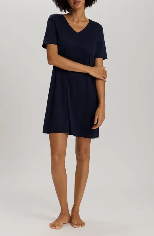 Hanro Cotton & Silk Nightshirt - Deep Navy