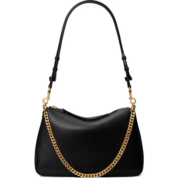 Tory Burch Perry Leather Shoulder Bag - Black/black