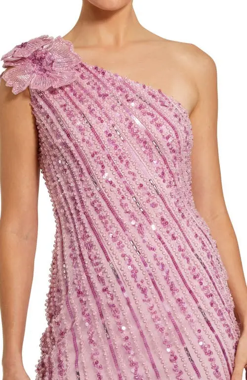 Mac Duggal 3d Flower Detail One-shoulder Gown