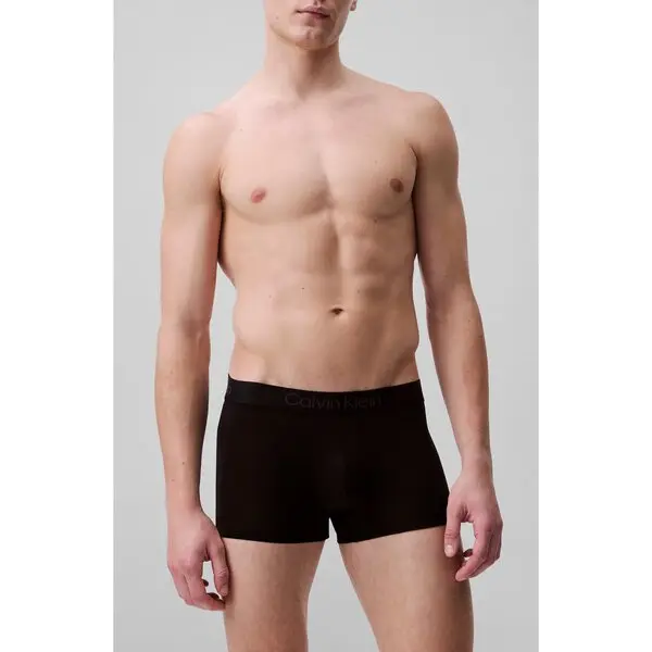 Calvin Klein 3-pack Stretch Modal Trunks - Ub1 Black/black