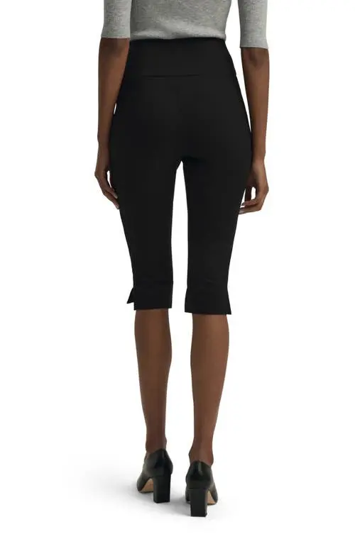 FAVORITE DAUGHTER The Carrie Pedal Pusher Slit Hem Capri Pants - Black