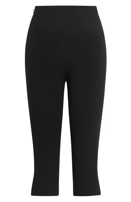 FAVORITE DAUGHTER The Carrie Pedal Pusher Slit Hem Capri Pants - Black