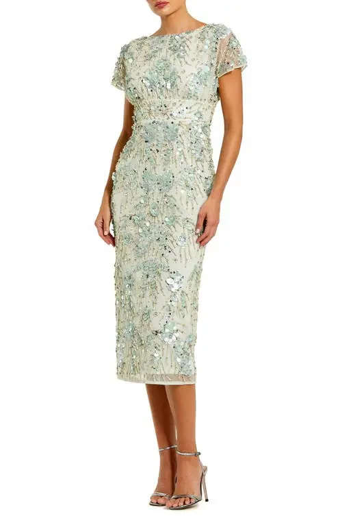 Mac Duggal Embellished Midi Dress - Sage