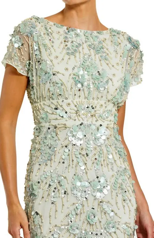 Mac Duggal Embellished Midi Dress - Sage