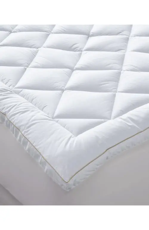 LANDS' END 400 Thread Count Plush Quilted Cotton Mattress Pad - White