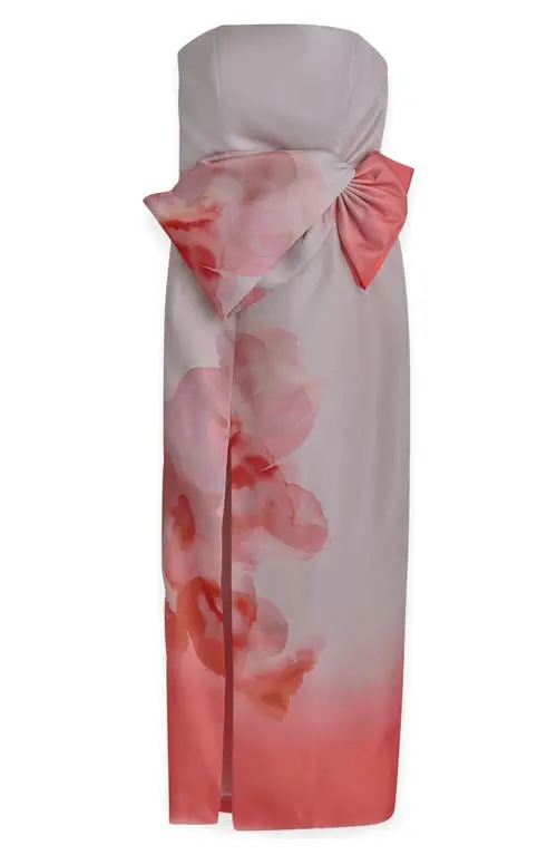 Donna Karan New York Floral Strapless Column Gown