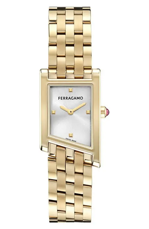 FERRAGAMO Asymetrique Bracelet Watch - Ip Yellow Gold
