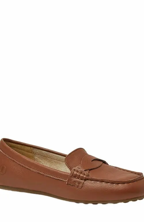 LANDS' END Comfort Leather Slip-on Loafers - Cognac