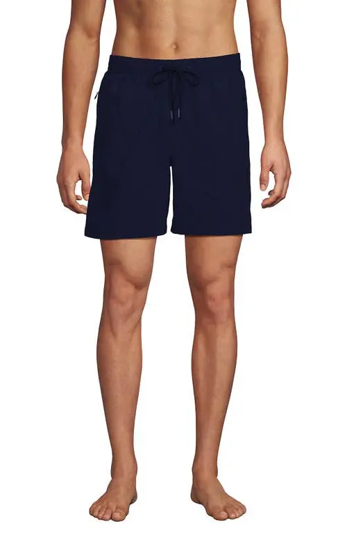 LANDS' END 7" Volley Hydroliner Swim Trunks - Deep Sea Navy