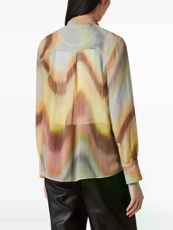 Paul Smith Gradient Wave-print Georgette Shirt