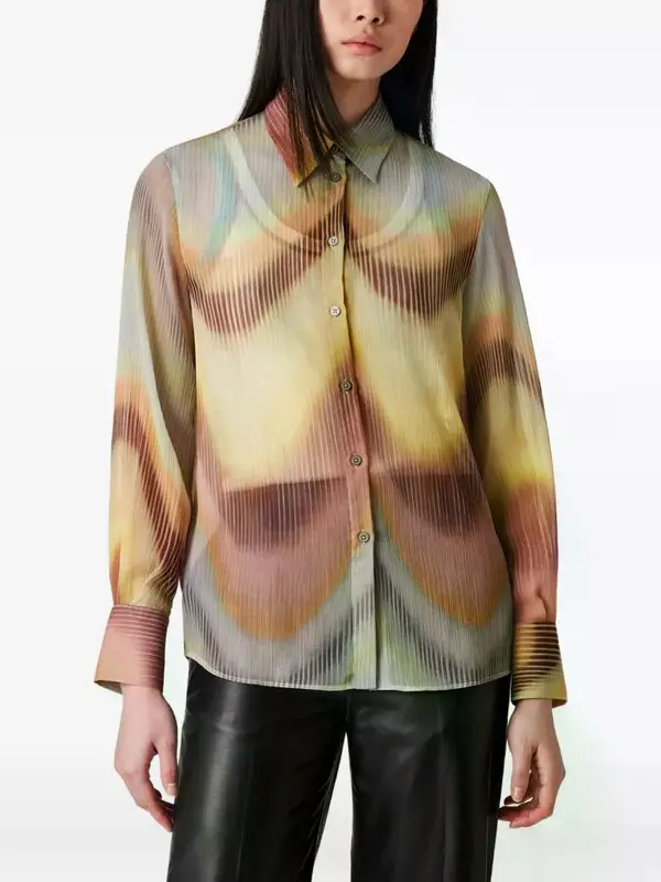 Paul Smith Gradient Wave-print Georgette Shirt